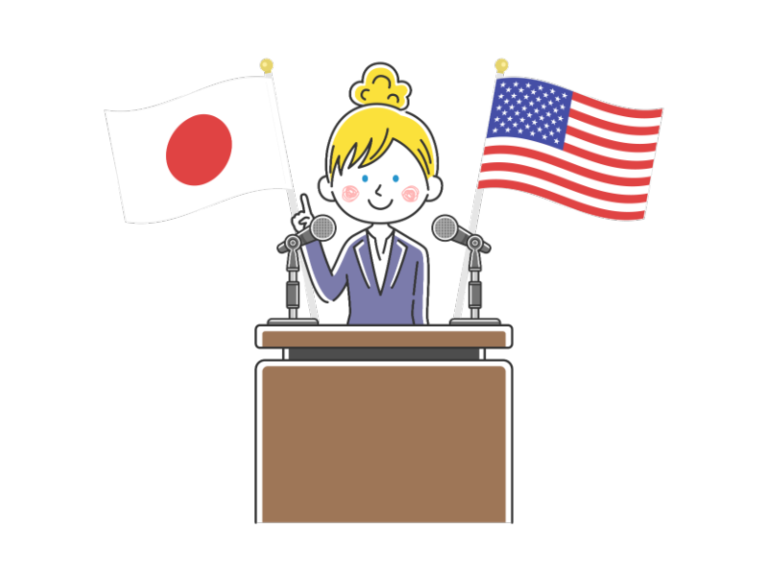 演説する女性の無料イラスト / イラストセンター