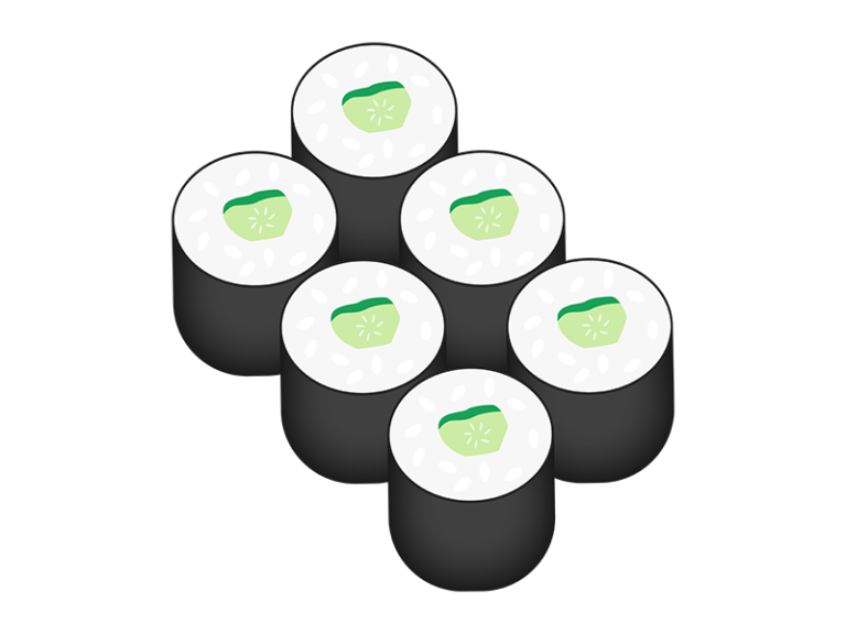 かっぱ巻き寿司の無料イラスト / イラストセンター