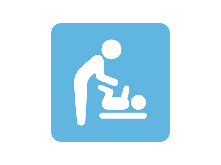 Free illustration of a sign of a person changing a diaper on a diaper ...