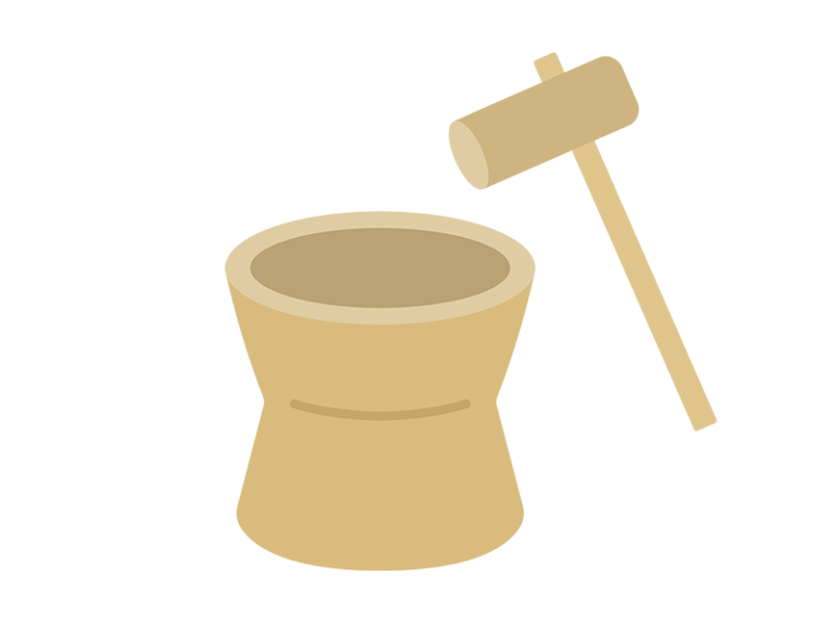 餅つきの杵と臼の無料イラスト / イラストセンター