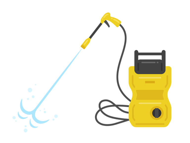 高圧洗浄機から噴射される水の無料イラスト｜透過PNG・商用利用OK / イラストセンター