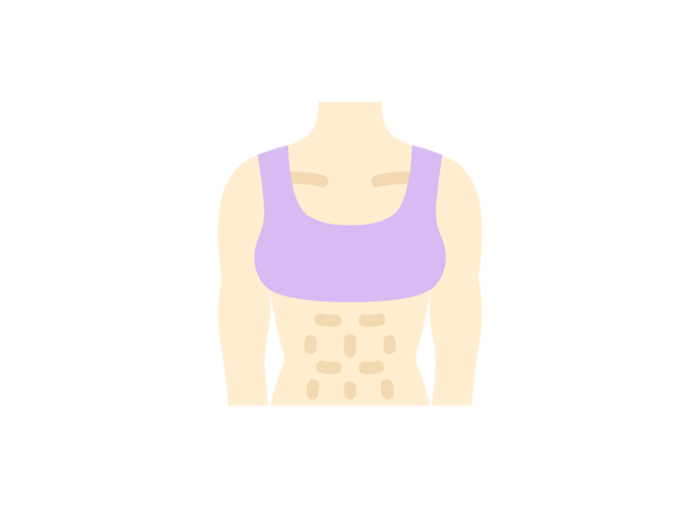Free illustration of six pack female body icon | 無料で商用可のフリーイラスト素材｜イラストセンター
