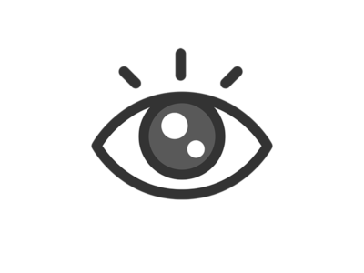 Free illustration of open eyes icon (line drawing color) | illustcenter