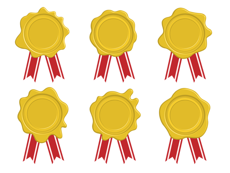 Free illustration set of gold sealing wax｜イラストセンター