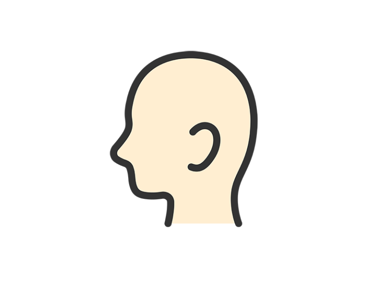 Free illustration of a simple profile icon (line drawing color ...