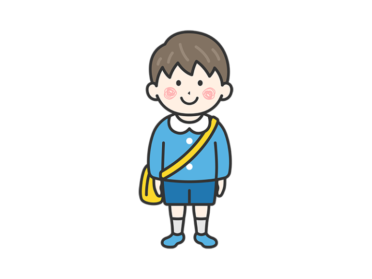 Free illustration of a boy (line drawing) wearing kindergarten clothes ...