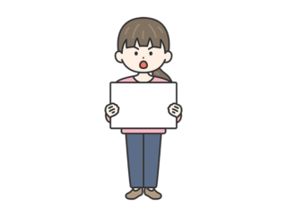 Free illustration of a woman holding a placard and demonstrating (line ...