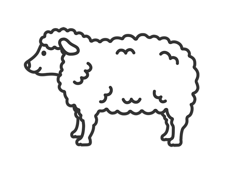 Free illustration of sheep (line drawing) / illustcenter
