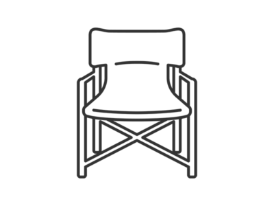 Free illustration of outdoor chair icon (line drawing)｜イラストセンター