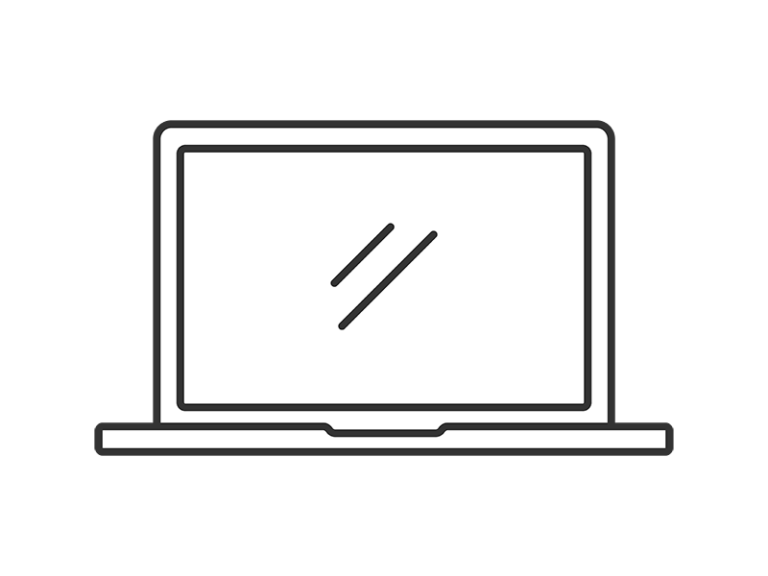 Free illustration of laptop icon (line drawing)｜イラストセンター