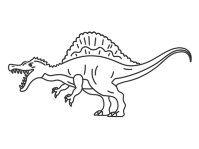 Free illustration of dinosaur Spinosaurus (line drawing) | Illustcenter