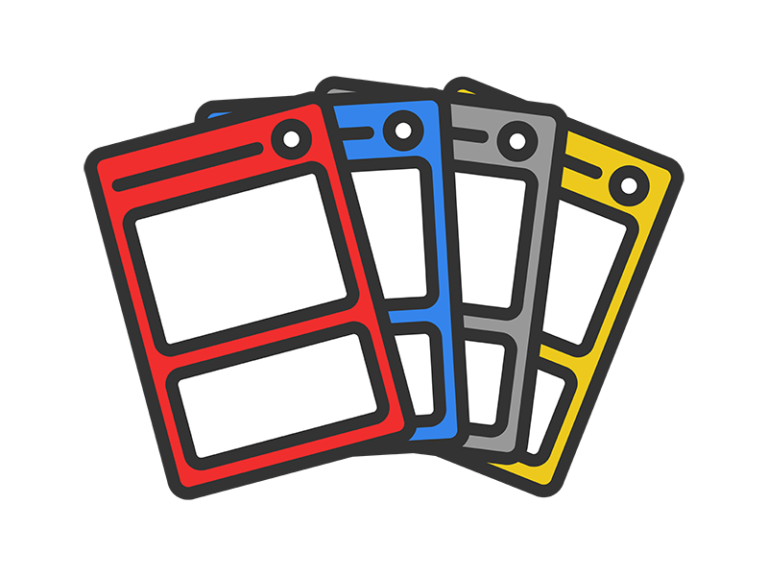 Free illustration of trading card hand icon (line drawing color ...