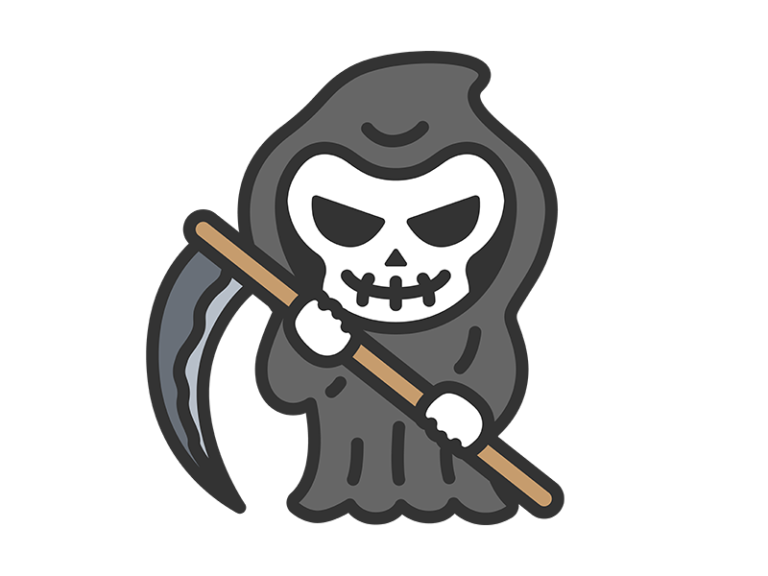 Free illustration of Shinigami character icon (line drawing color)｜イラストセンター