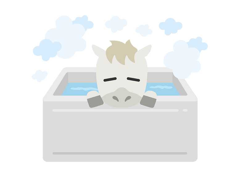 Free illustration of Hakuba character taking a bath | illustcenter