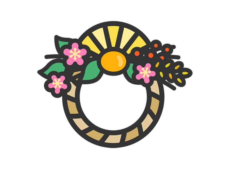 Free illustration of a New Year’s Shimenawa (sacred rope) icon (line ...