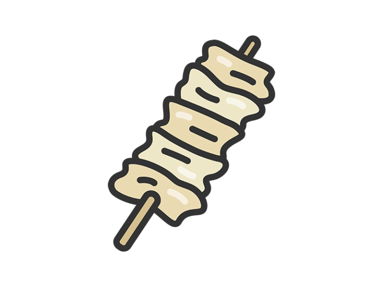 Free illustration of Yakitori Nankotsu icon (line drawing color)｜イラストセンター